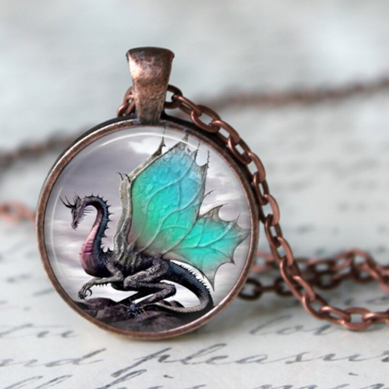 Winged Dragon Pendant Necklace or Key Chain Flying Dragon | Etsy