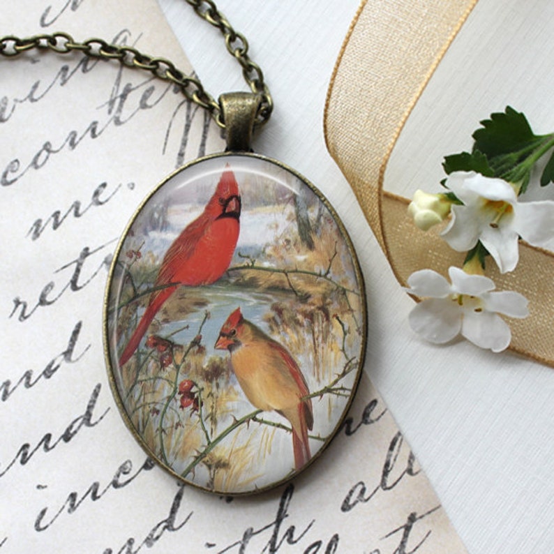 Cardinals Pendant Cardinals Necklace Male and Female - Etsy