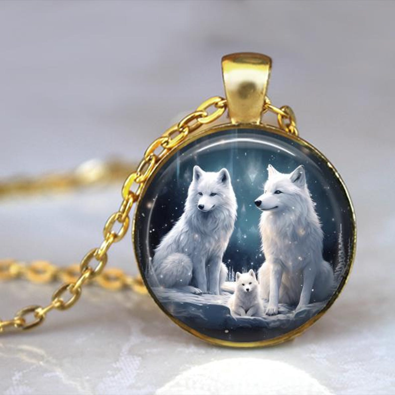 Wolf Necklace, Winter Wolves Pendant,winter Wolf Key Chain, Wolf Family ...