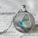 Simple Butterfly Pendant, Necklace or Key Chain Choice of 4 Bezel ...