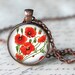 Poppies Pendant Necklace or Key Chain Choice of 4 Bezel Colors Red ...