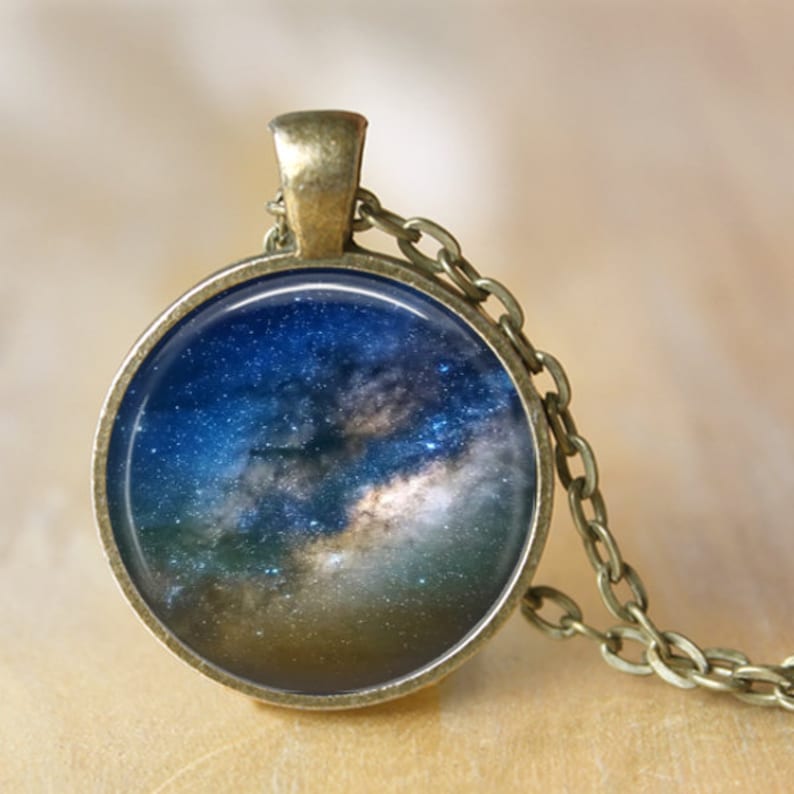 Starry Night Sky Pendant Necklace or Key Chain Lunar Space - Etsy