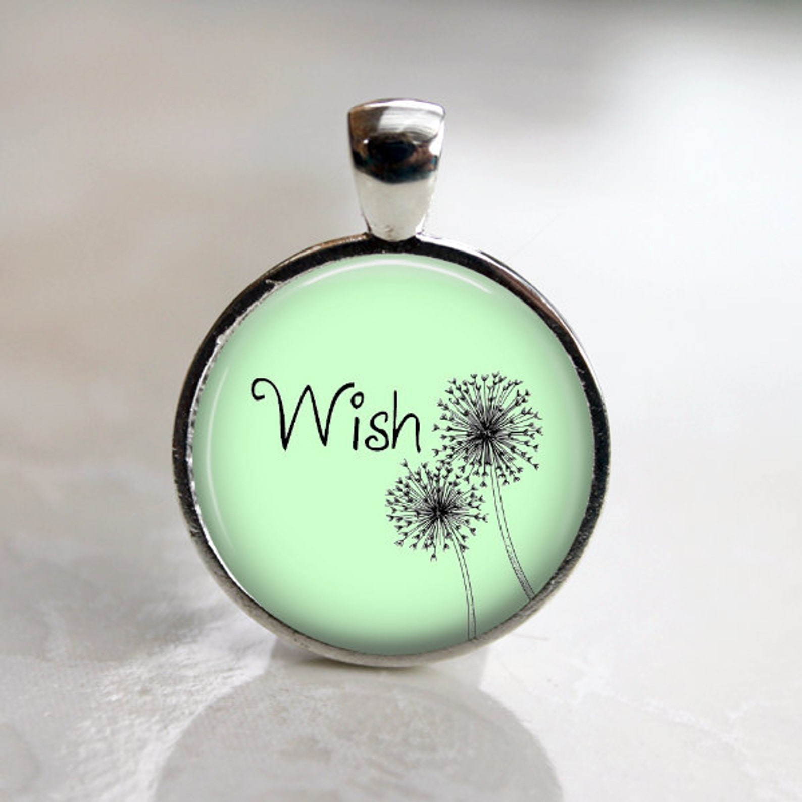 WISH Message Pendant Necklace or Key Chain Choice of 4 - Etsy