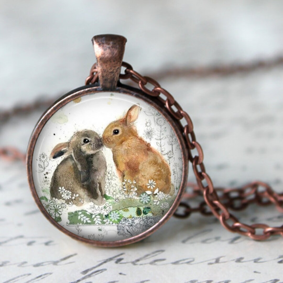 Bunny Love - Bunny Necklace, Bunny Pendant, Bunny Key Chain, Rabbits ...