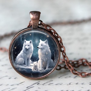 Wolf Necklace, Winter Wolves Pendant,winter Wolf Key Chain, Wolf Family ...