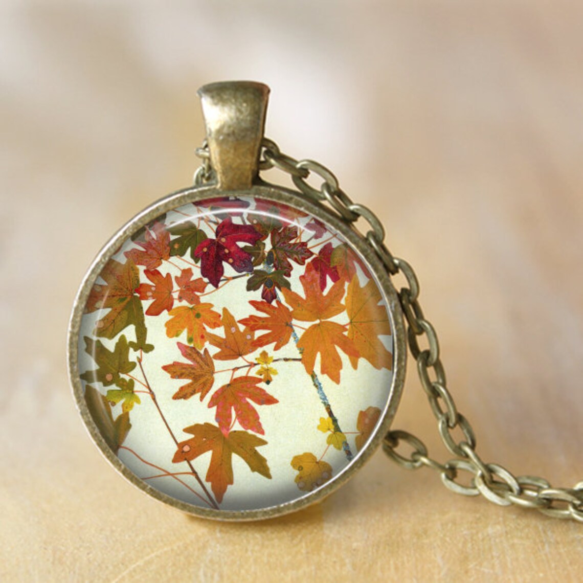 Autumn Leaves Necklace or Key Chain Fall Necklace Fall - Etsy