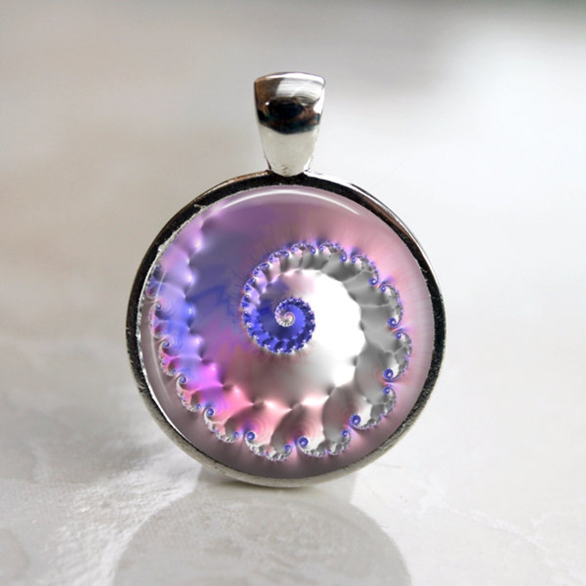 Seashell Fractal Pendant Necklace or Key Chain Choice of - Etsy