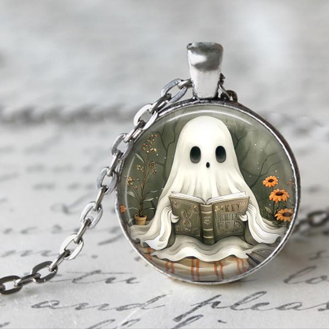 Ghost Necklace, Ghost Pendant, Ghost Key Chain, Cute Autumn Ghost ...