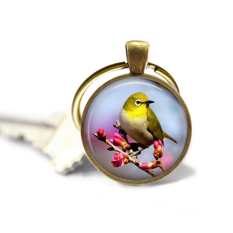 Little Yellow Bird Pendant - Bird Necklace, Bird Key Chain, Pink ...