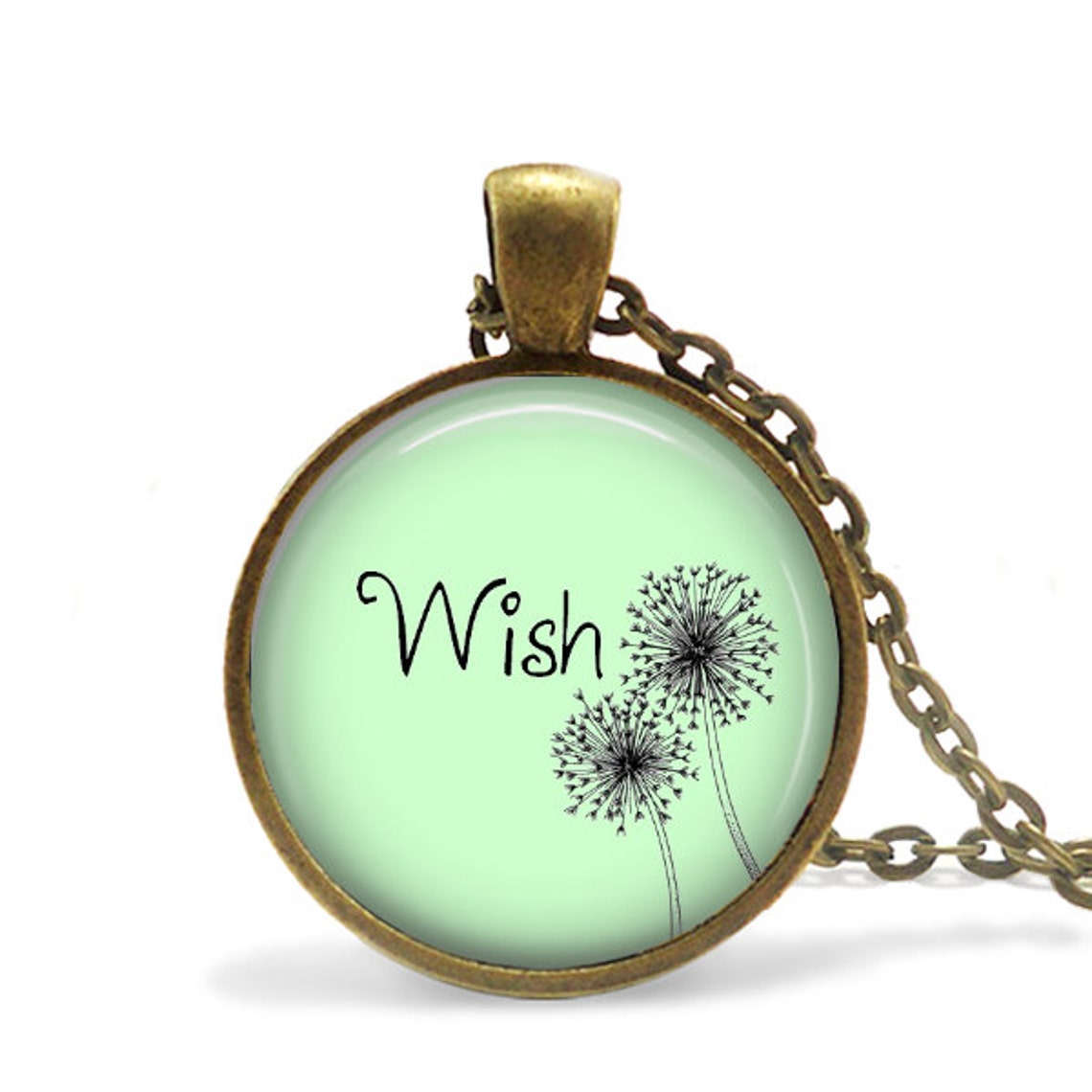 WISH Message Pendant Necklace or Key Chain Choice of 4 | Etsy