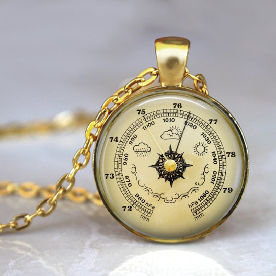 Weather Barometer Image Pendant, Necklace or Key Chain - Meteorology ...
