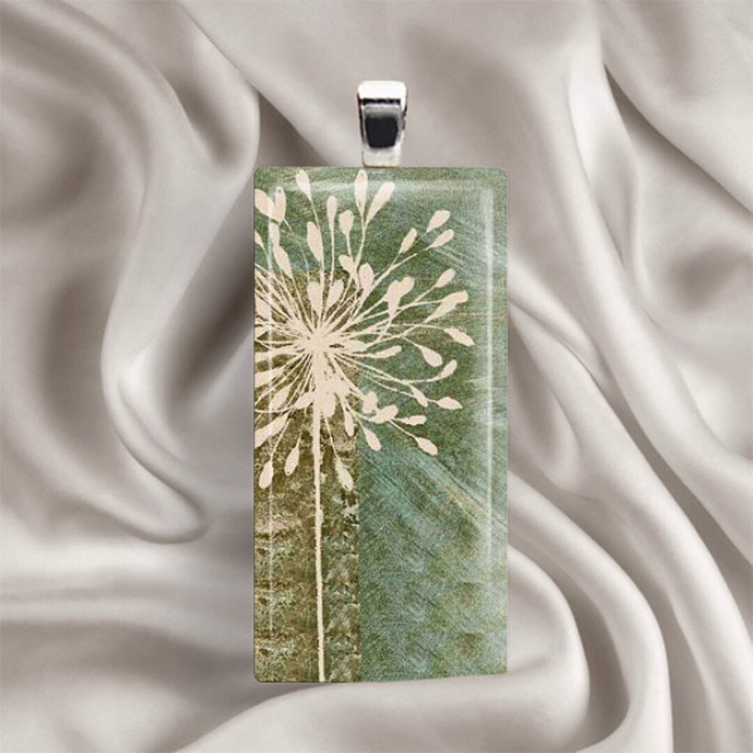 Vintage Dandelion - Glass Tile Pendant - Etsy