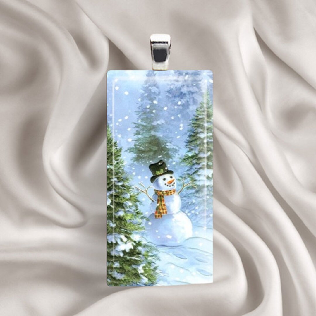Winter Snowman Pendant Necklace - Snowman Necklace, Christmas Jewelry ...