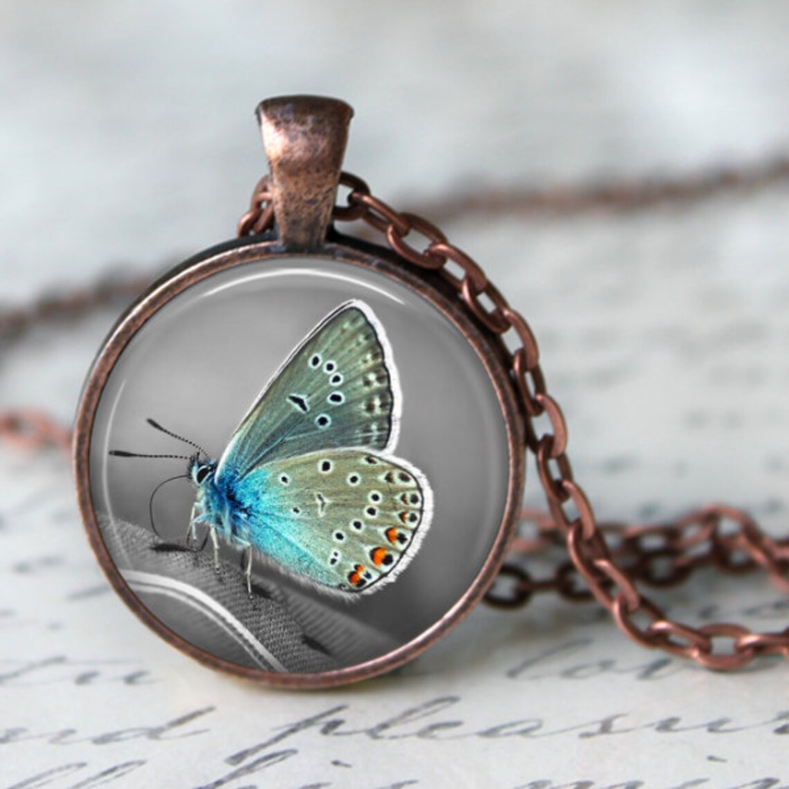 Simple Butterfly Pendant Necklace or Key Chain Choice of 4 | Etsy