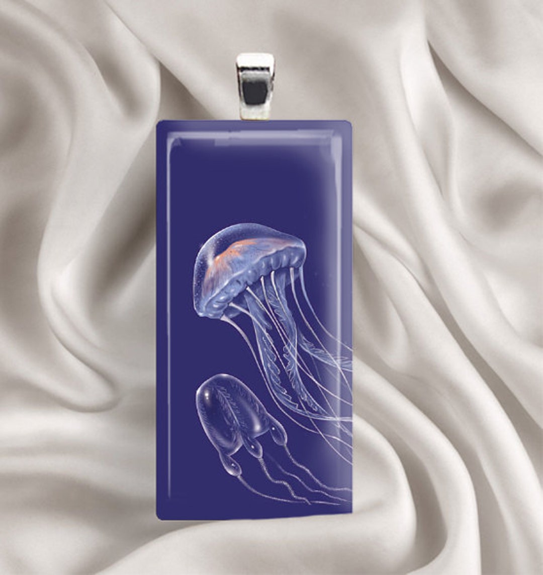 Glowing Jellies - Glass Tile Pendant - Etsy