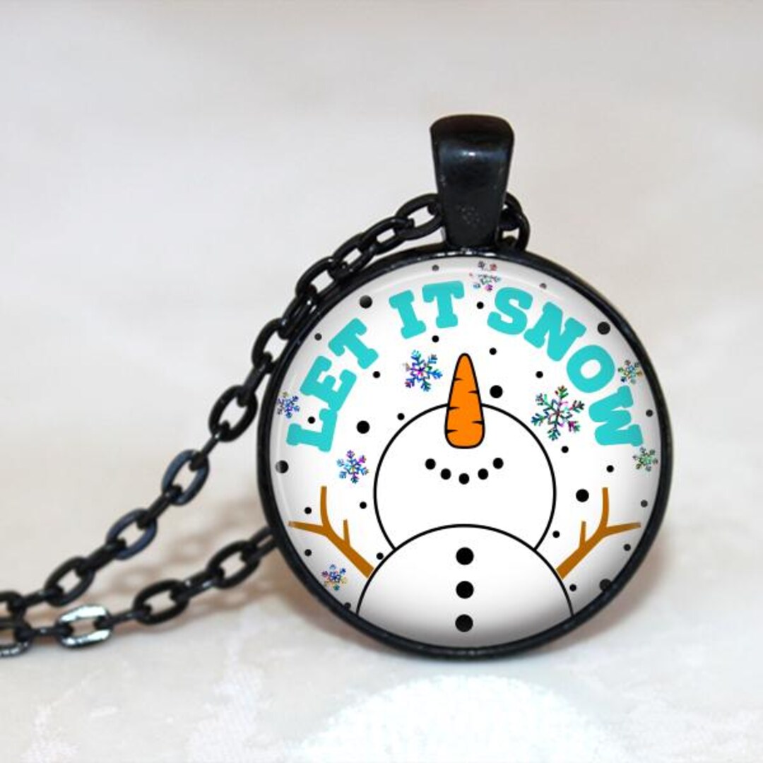 Snowman Necklace, Snowman Pendant, Snowman Keychain, Let It Snow ...