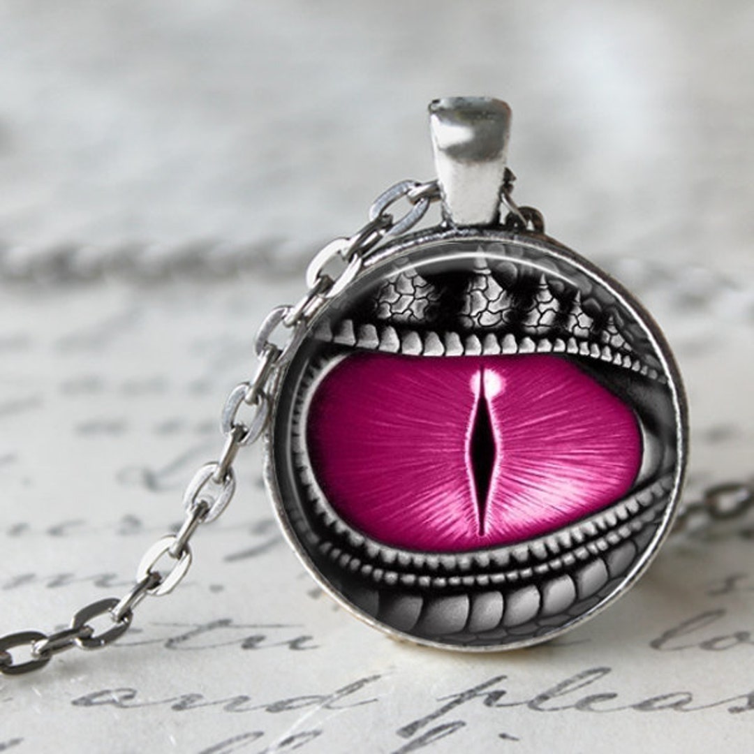 Pink Dragon's Eye Pendant, Necklace or Key Chain - Choice of Silver ...