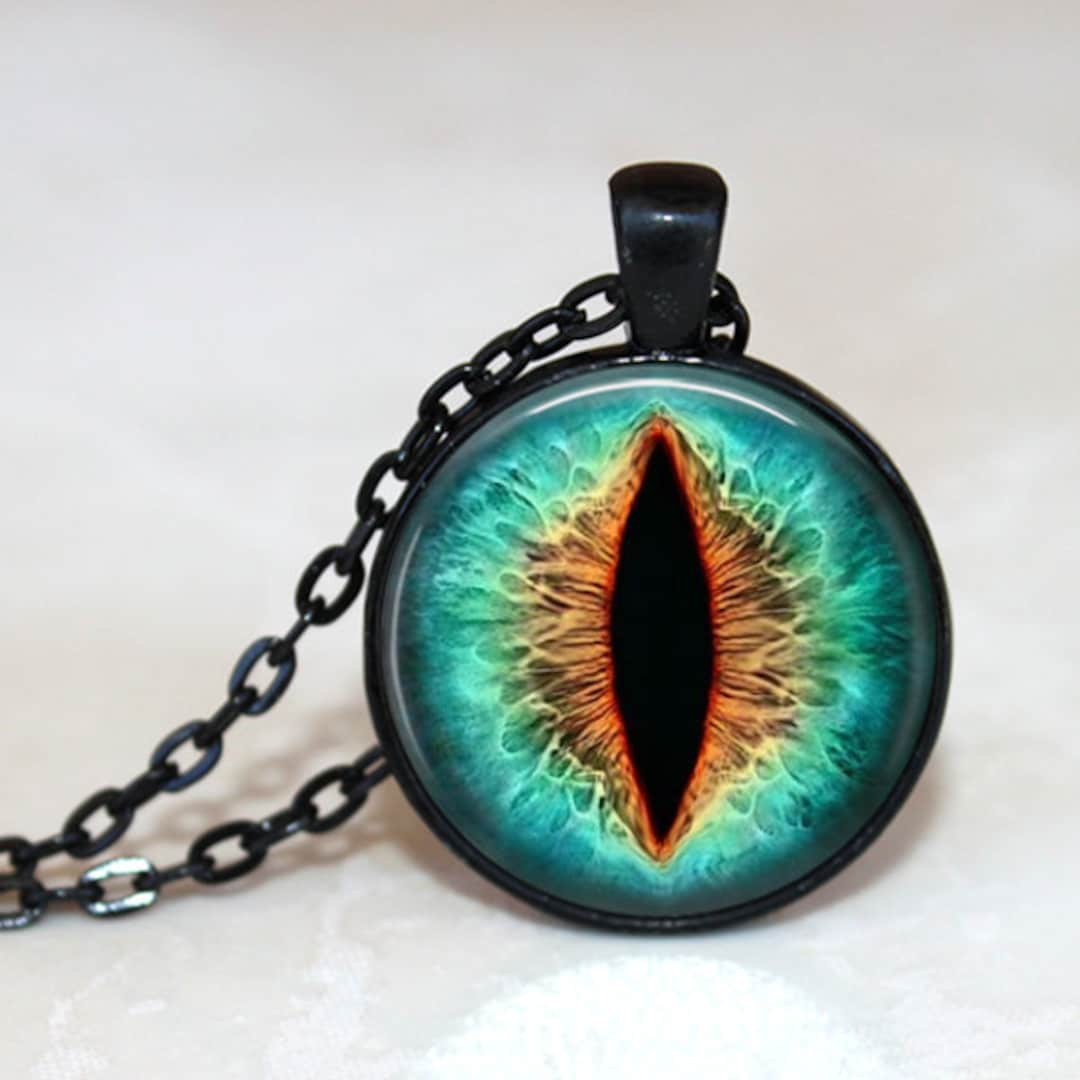 Turquoise Cat's Eye Pendant, Necklace or Key Chain - Choice of Silver ...