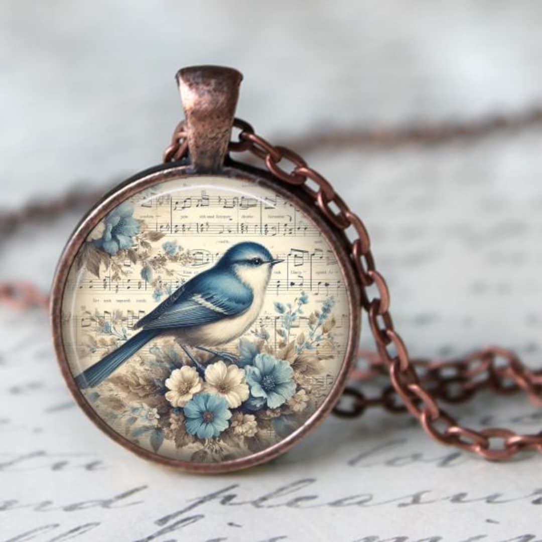 Blue Bird Necklace, Blue Bird Pendant, Blue Bird Key Chain, Vintage ...