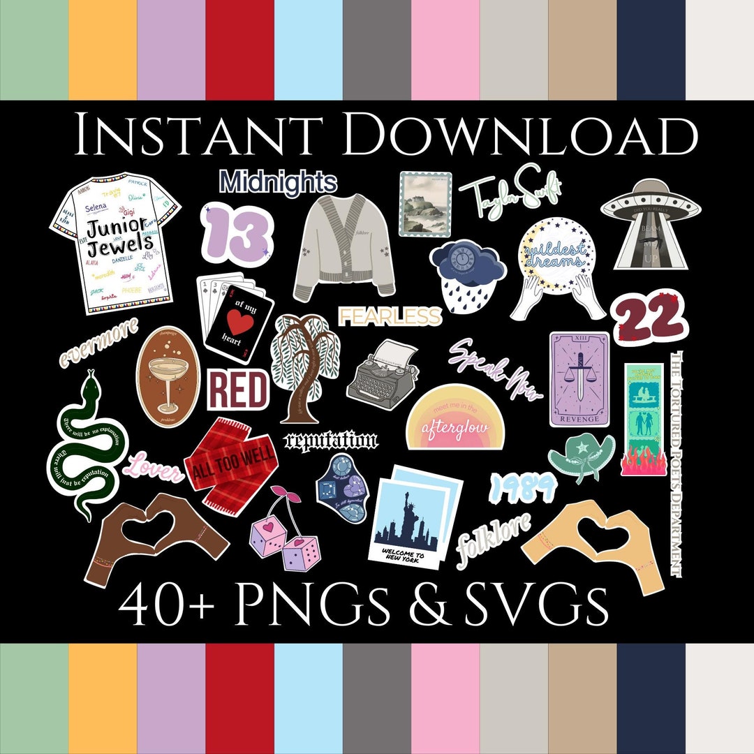Taylor Swift PNG SVG Instant Download Circuit Crafts Printable Stickers ...