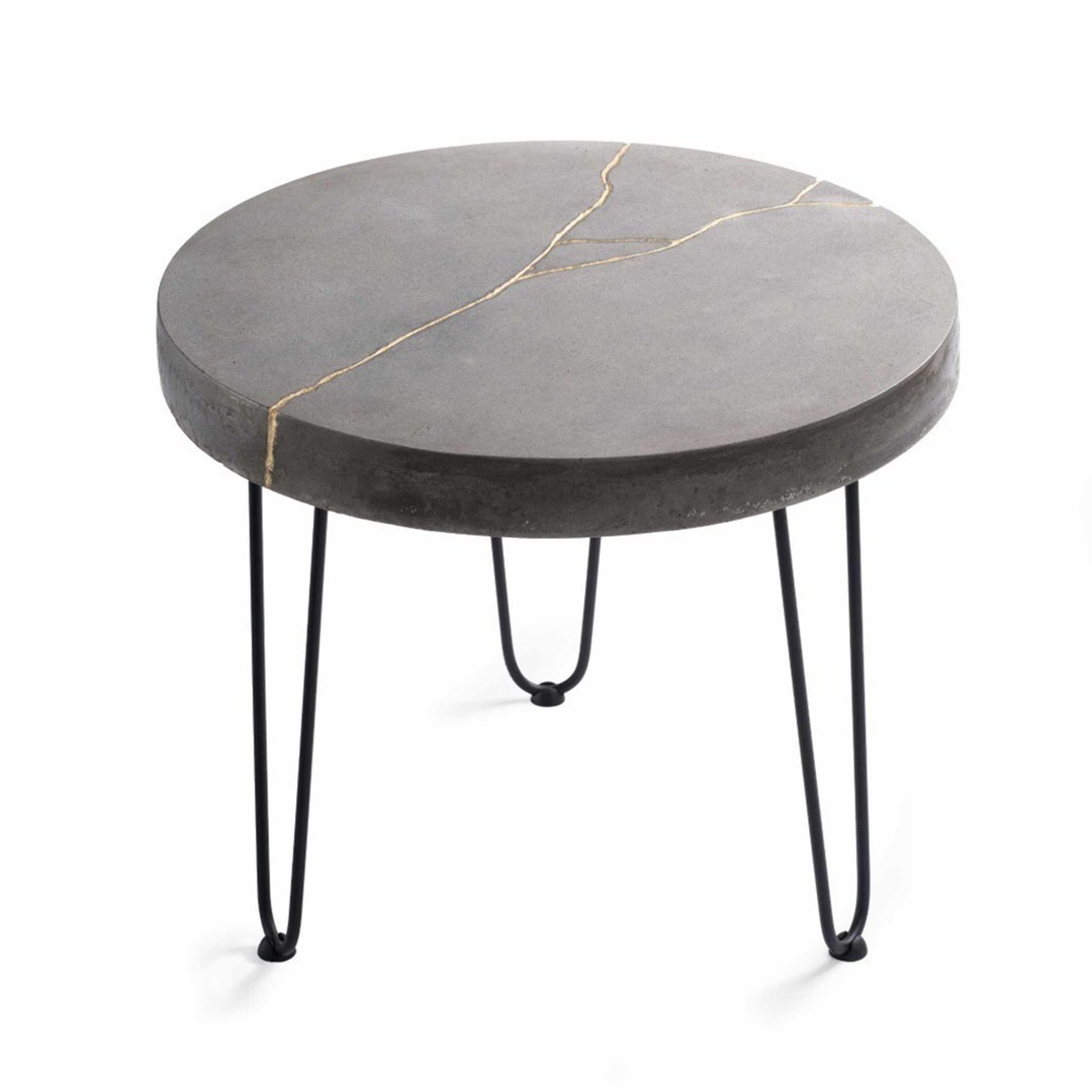 Kintsugi Style Concrete Coffee Table With Hairpin Legs - Etsy