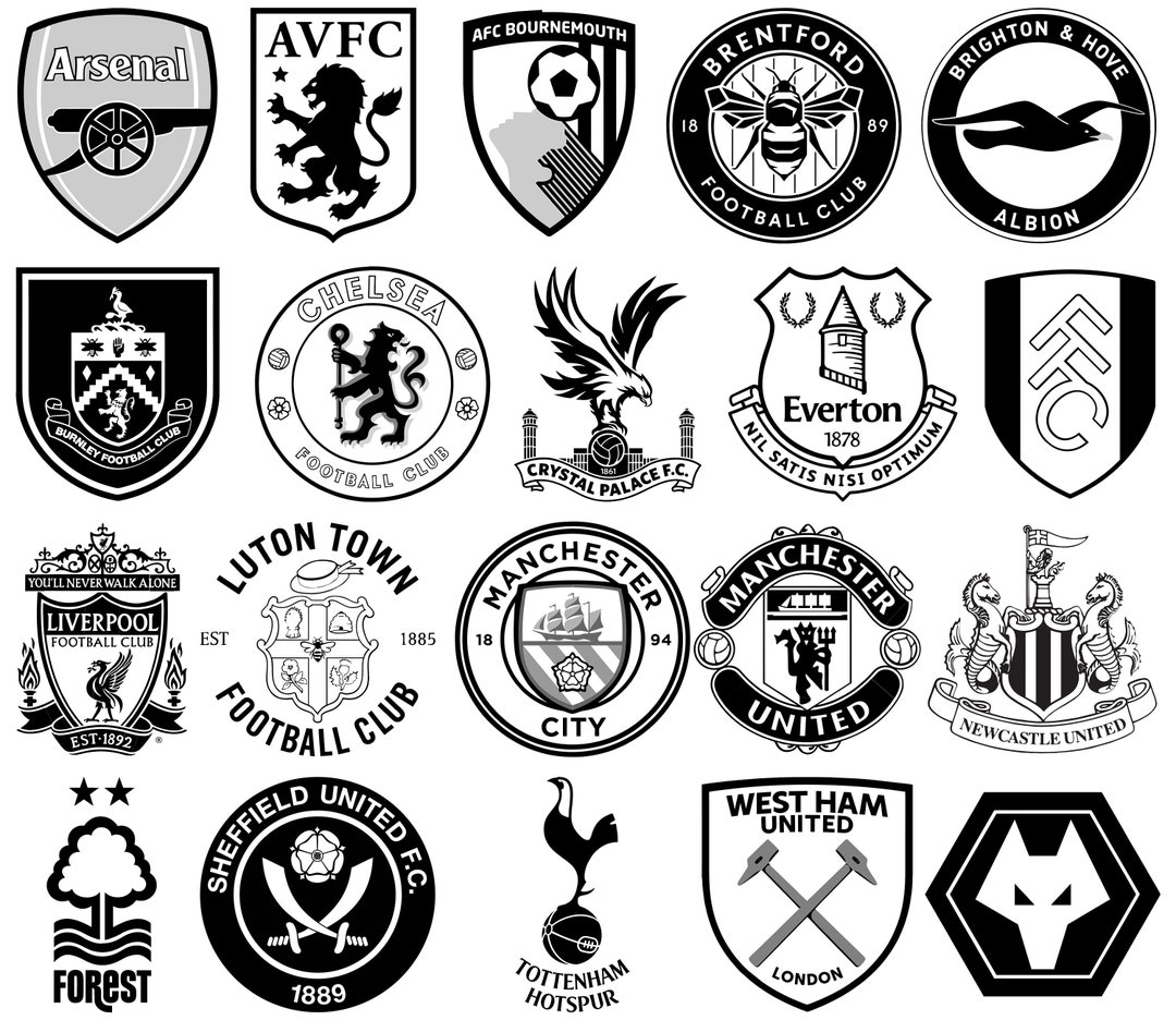 Premier League Teams Logos PDF, PSD, SVG, Jpg, Cdr - Etsy
