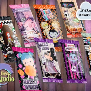Halloween Chocolate Bar Wrappers | Set 8 Printable Designs | Spooky ...