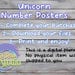 Unicorn Number Posters 1-20 | Learning Numbers Made Fun | Printable ...