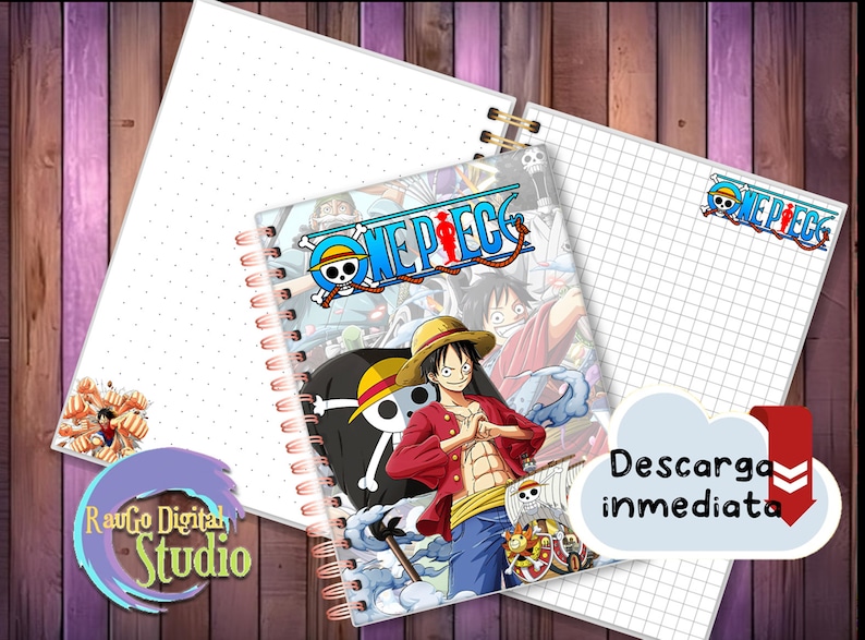 One Piece Printable Notebooks Immediate Download JPG Covers Includes ...