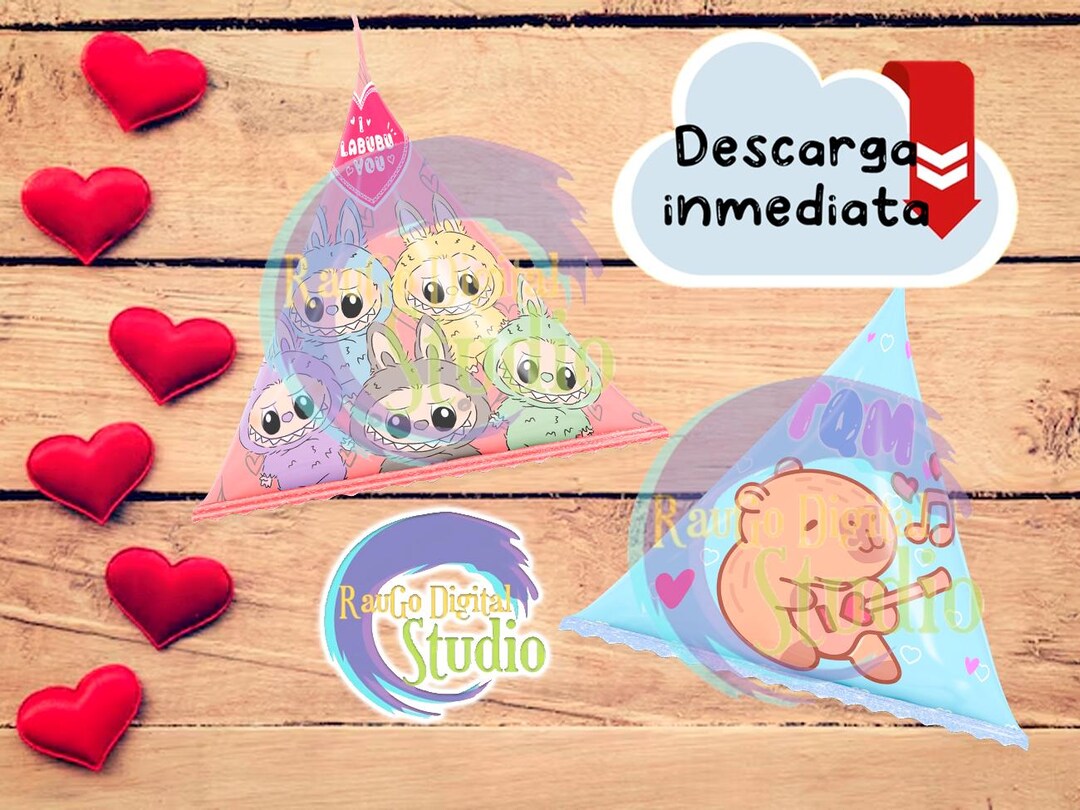 Valentine's Day Triangle Candy Wrappers | 10 Printable PNG Designs ...