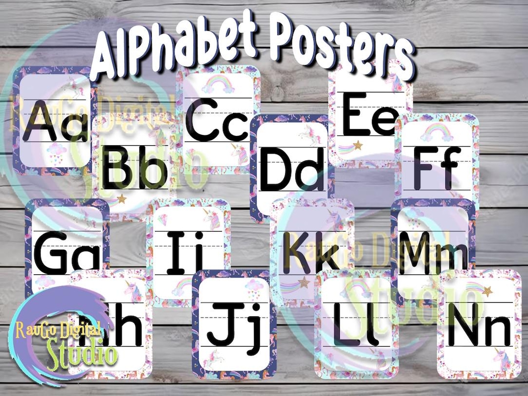 Unicorn Alphabet Poster | Fun ABC Chart for Kids | Digital Download ...