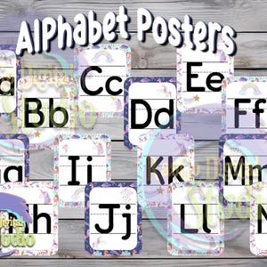 Unicorn Alphabet Poster | Fun ABC Chart for Kids | Digital Download ...