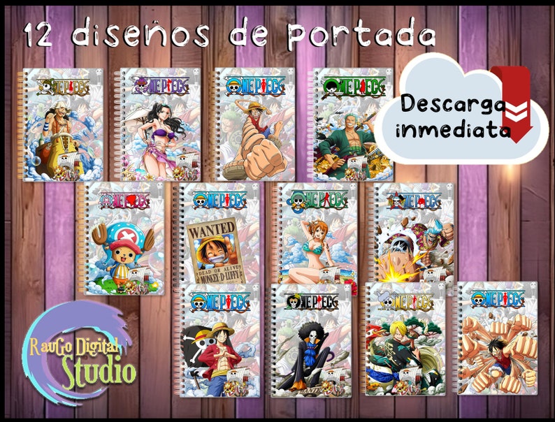 One Piece Printable Notebooks Immediate Download JPG Covers Includes ...