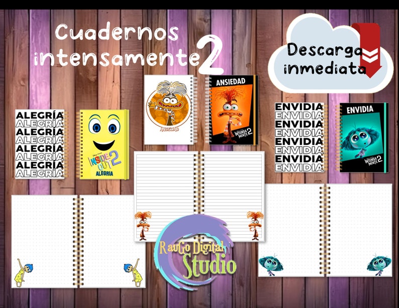 Inside-out 2 Printable Notebooks | Immediate Download | Covers and ...