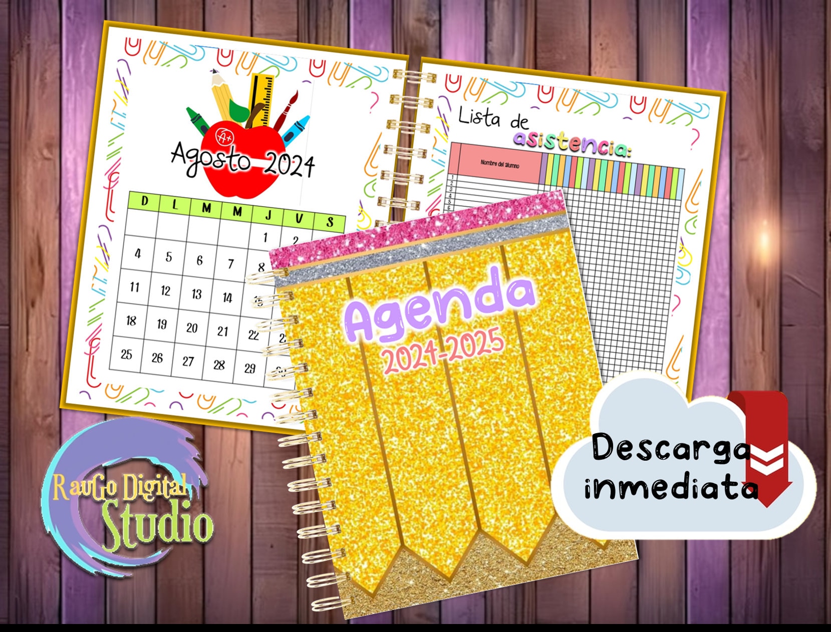 Agenda maestra Ciclo escolar 2024-2025 Formato PDF Agenda imprimible ...