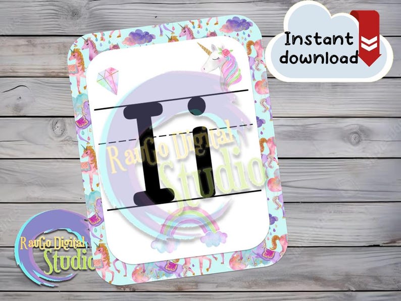 Unicorn Alphabet Poster | Fun ABC Chart for Kids | Digital Download ...