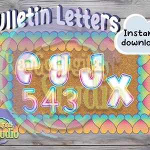 Glitter Bulletin Board Letters | Printable | Classroom Display Letters ...