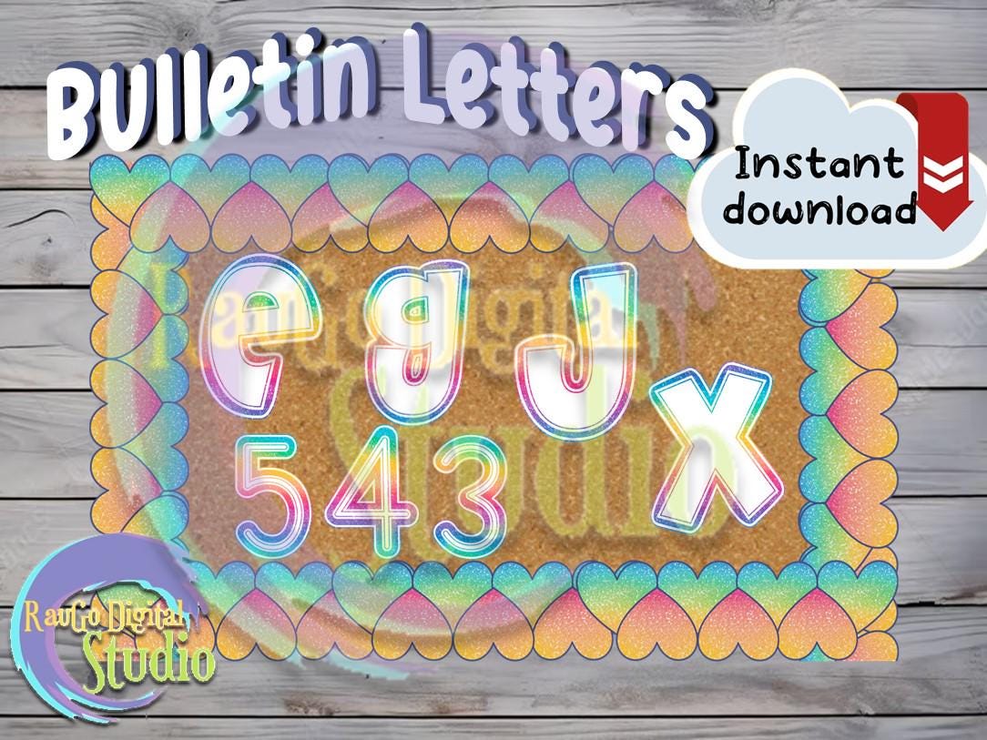 Glitter Bulletin Board Letters | Printable | Classroom Display Letters ...