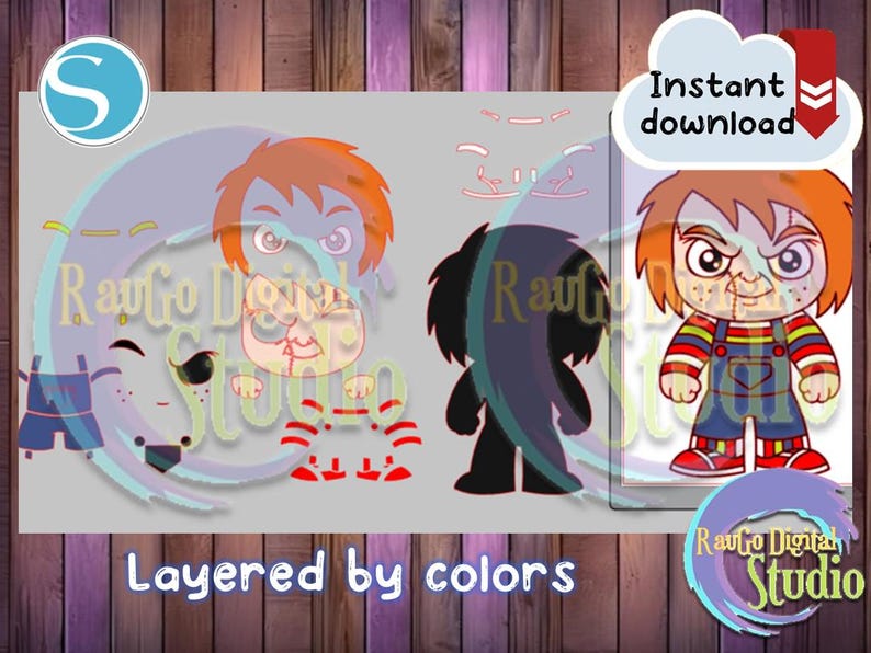Chucky Chibi Halloween Cut File for Silhouette Studio | Cute & Creepy ...