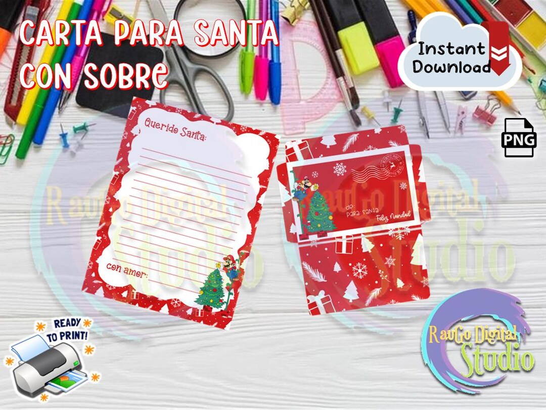 Red Retro Gamer Style Letter to Santa | Printable Letter + Envelope ...
