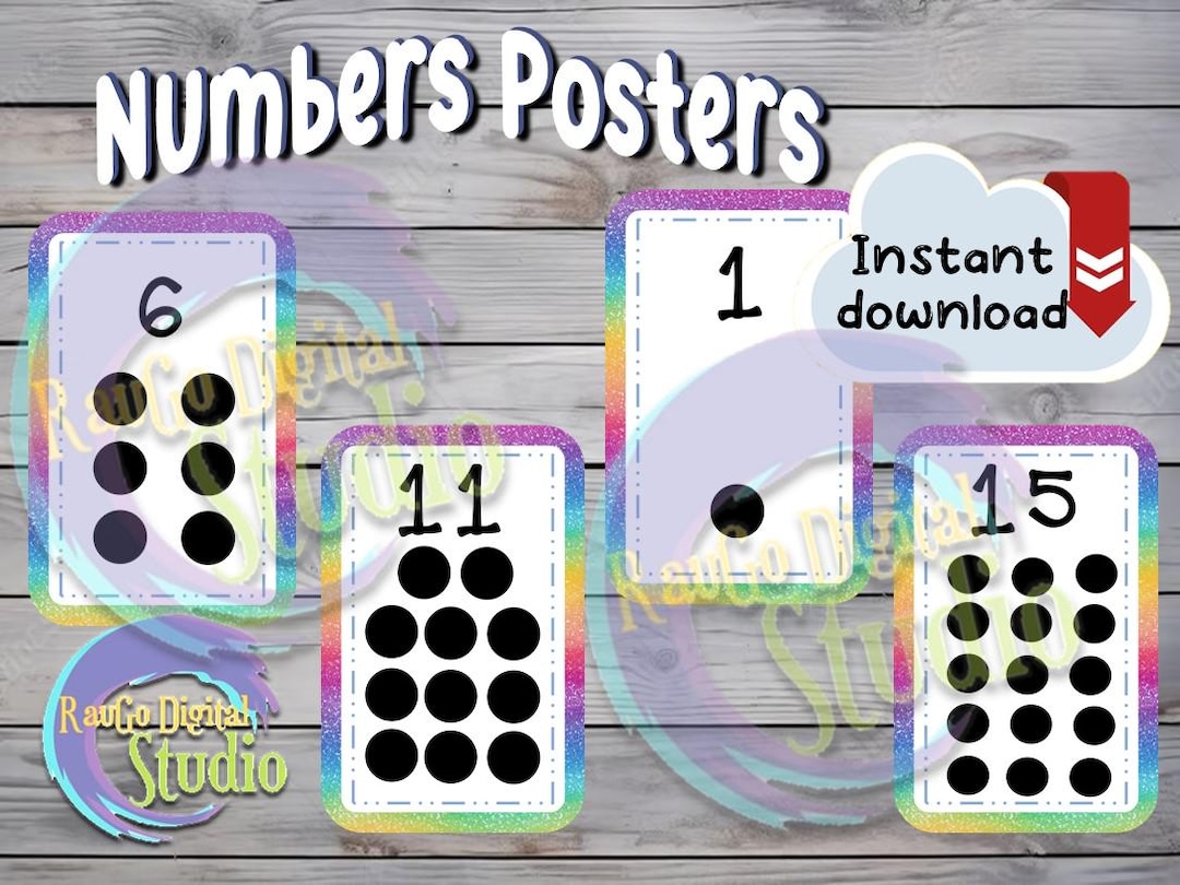 Glitter Number Posters 1-15 | Fun and Educational | Classroom Decor ...