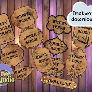Halloween Potion Bottle Labels | Fun Printable Stickers | Sticker for ...
