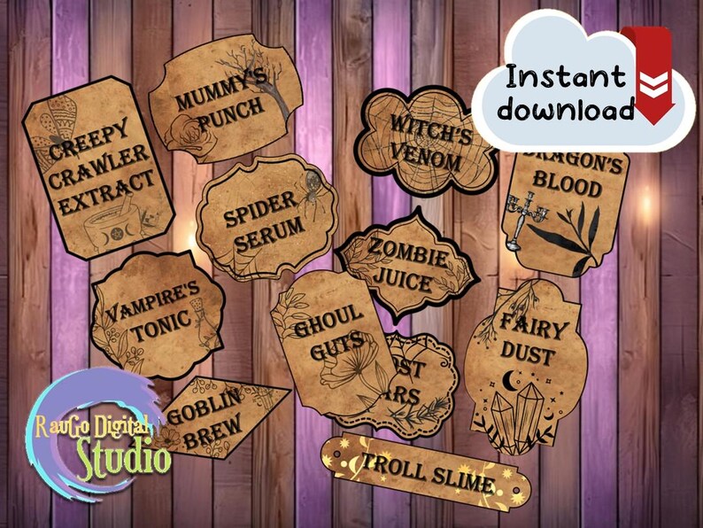 Halloween Potion Bottle Labels | Fun Printable Stickers | Sticker for ...