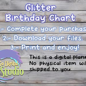 Glitter Birthday Chart for Classrooms | Printable | Student Birthday ...