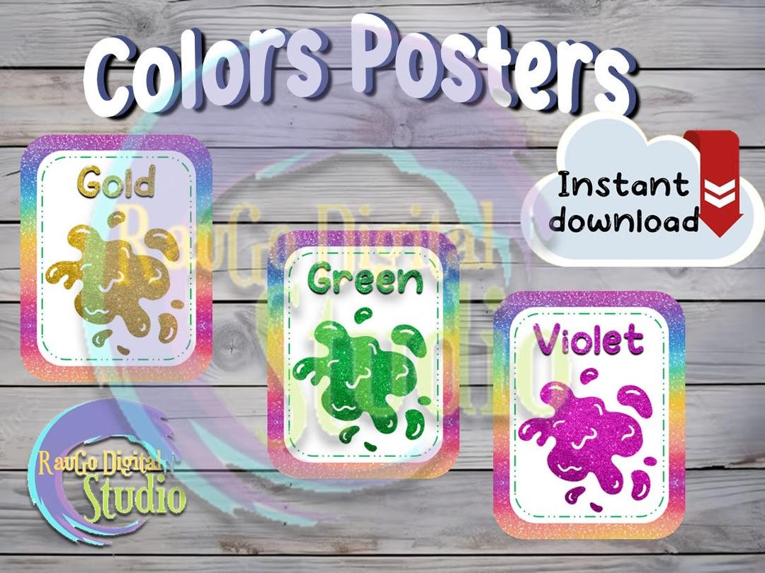 Glitter Color Posters for Classrooms | Fun and Educational | Printable ...