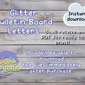 Glitter Bulletin Board Letters | Printable | Classroom Display Letters ...