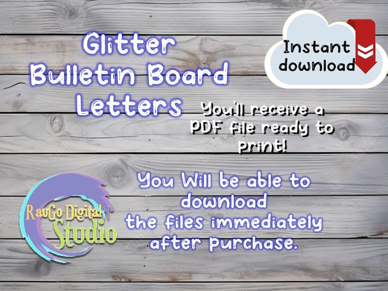 Glitter Bulletin Board Letters | Printable | Classroom Display Letters ...