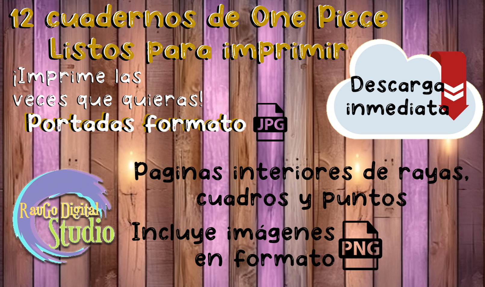 One Piece Printable Notebooks Immediate Download JPG Covers Includes ...