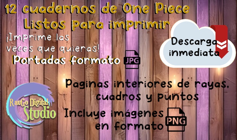 One Piece Printable Notebooks Immediate Download JPG Covers Includes ...