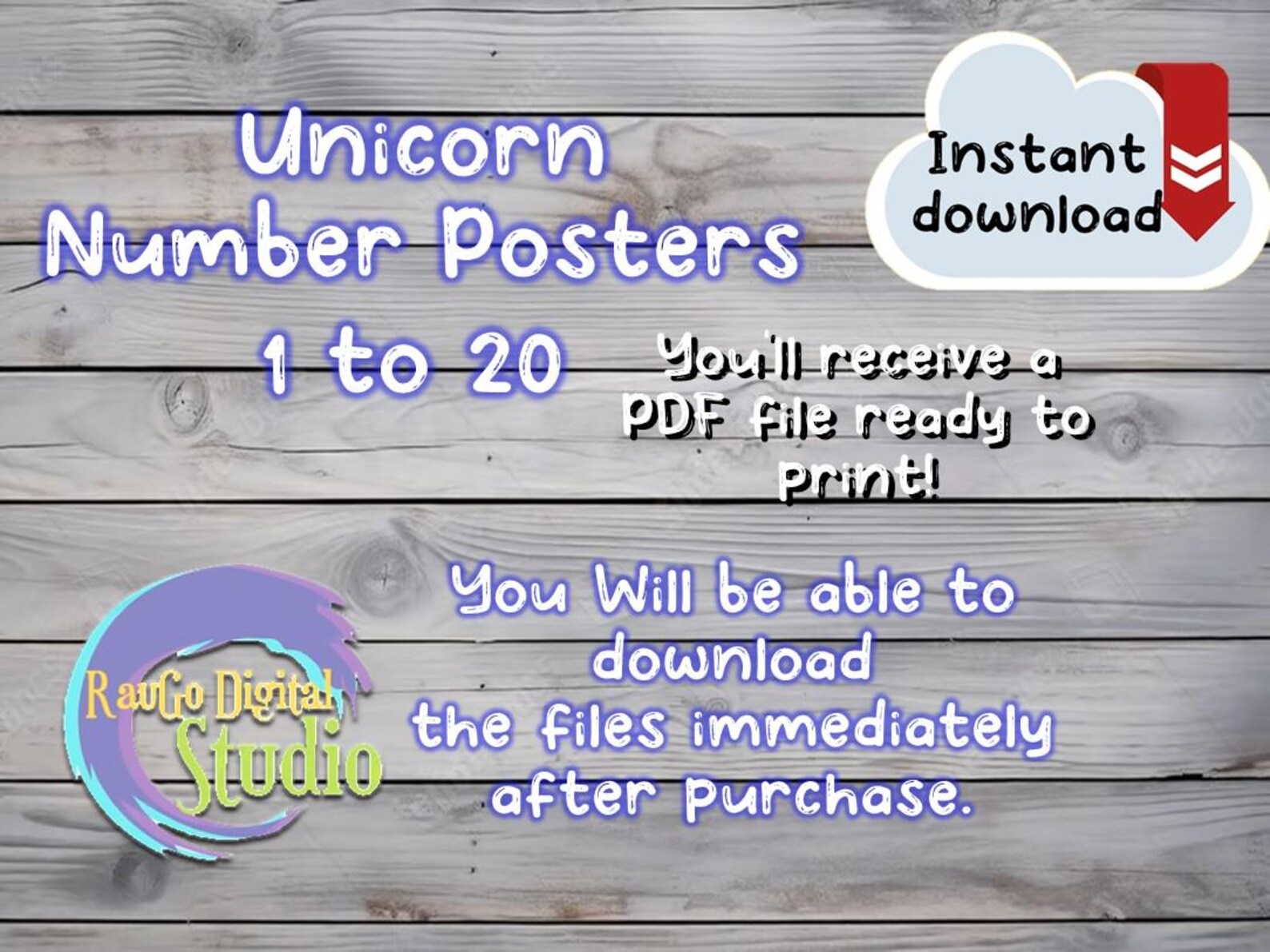 Unicorn Number Posters 1-20 | Learning Numbers Made Fun | Printable ...